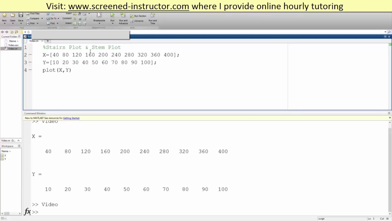 MATLAB Stairs Plot & Stem Plot