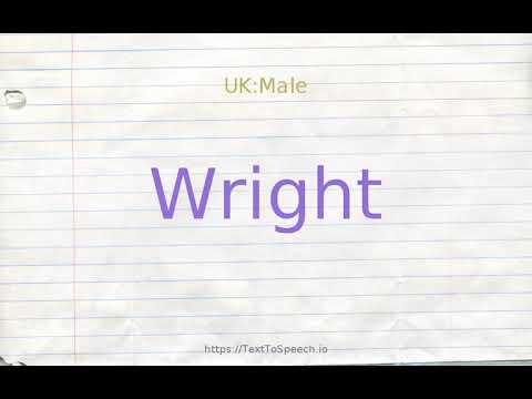 How to pronounce wright