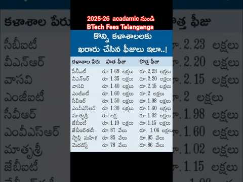 BTech fees #cse #cbit #telanganga