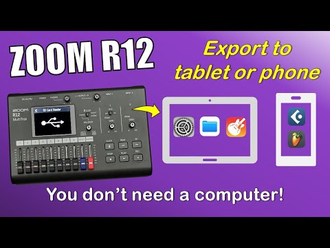 ZOOM R12: Export tracks directly to a phone or tablet