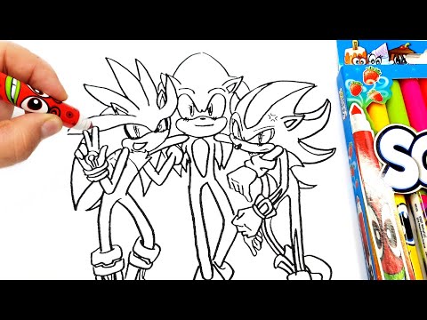 Sonic hedgehog ,Shadow and Silver - Coloring Pages ! DRAW AND COLORING Tobu - Candyland NCS Release