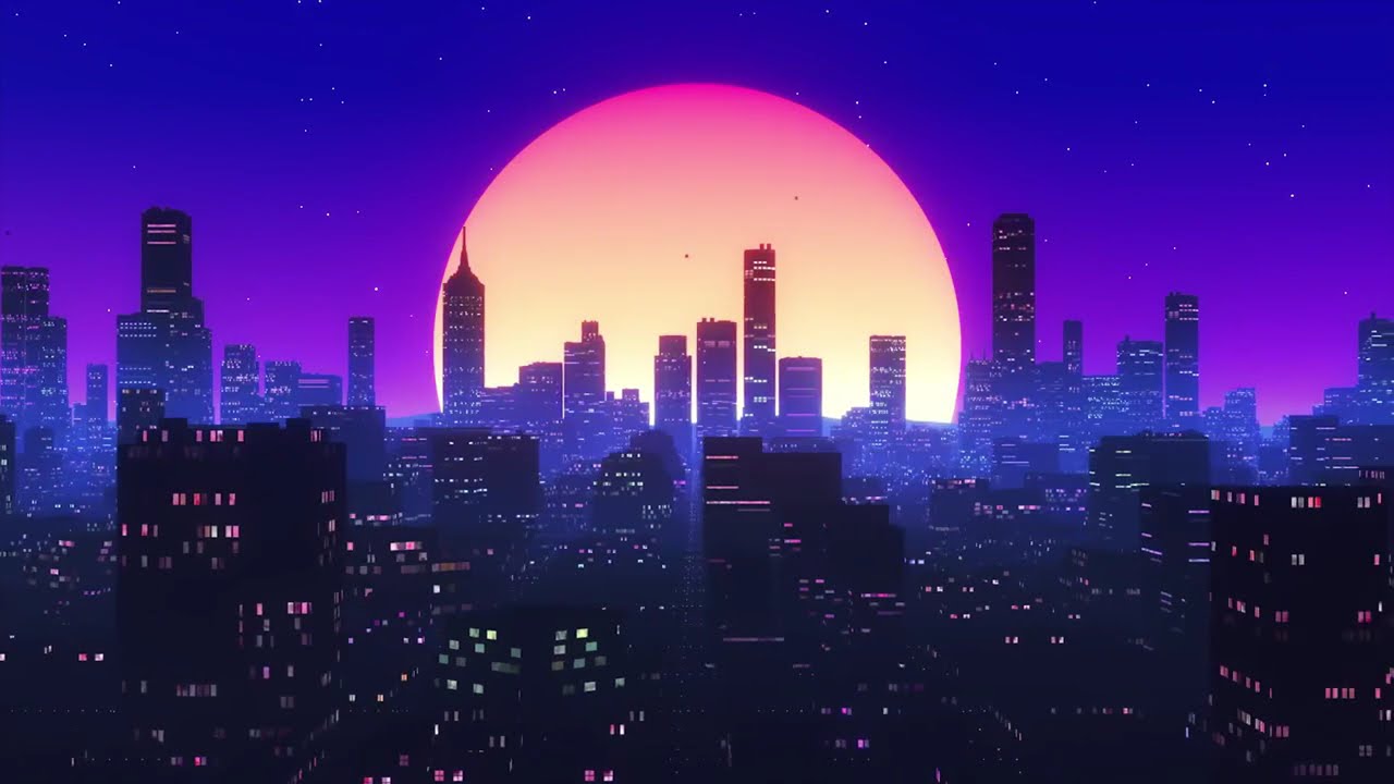 4K Retro Futuristic Background | Vaporwave / Synthwave Loop