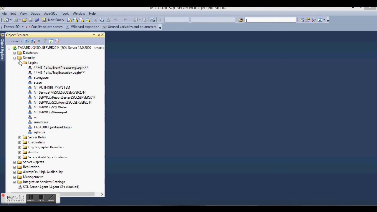 Create SQL Server Authentication Login