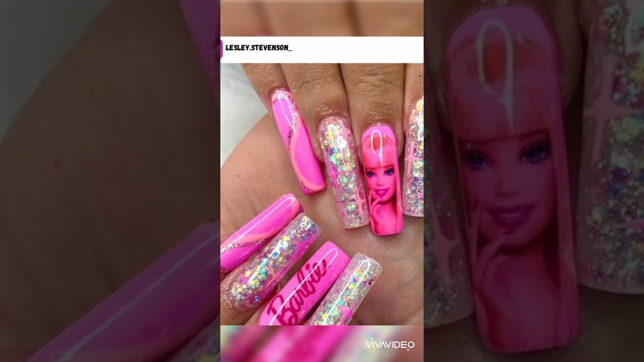 barbie inspired nail ideas #girl #barbie #pink #barbiemovie #nailart