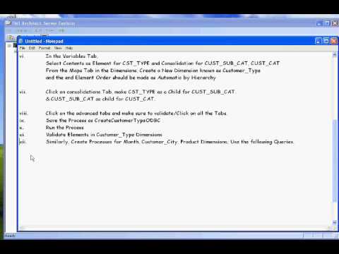Cognos TM1 Implementing Project TI Process ODBC Part 8 of 27