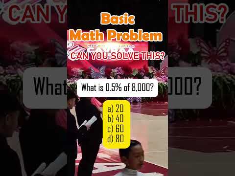What is 0.5% of 8,000?a) 20 b) 40 c) 60 d) 80 #MATH #civilservice #mathskills #MathTutor #percentage