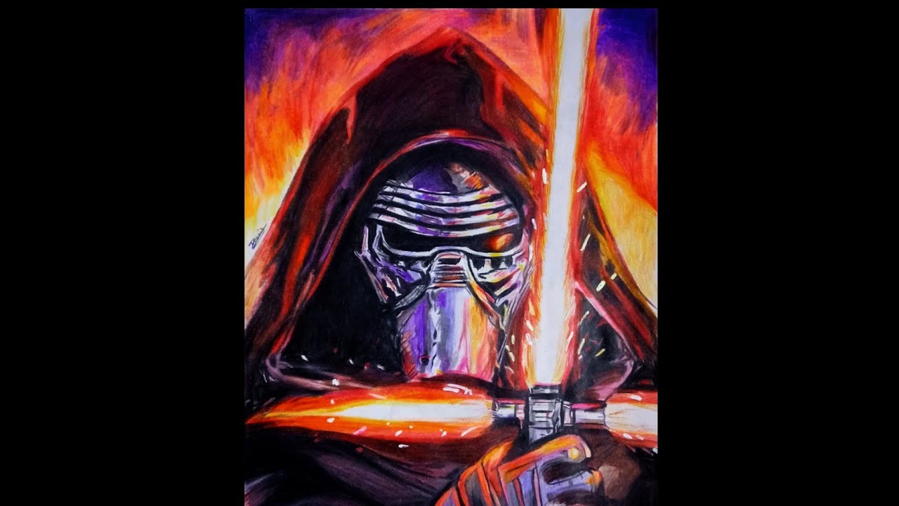 Kylo Ren Colourpencil Drawing