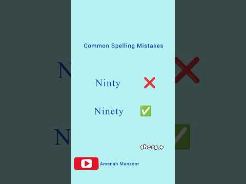 which is correct ninety or ninty ?Correct Spelling #Ninety or #ninty #90 #englishspellings