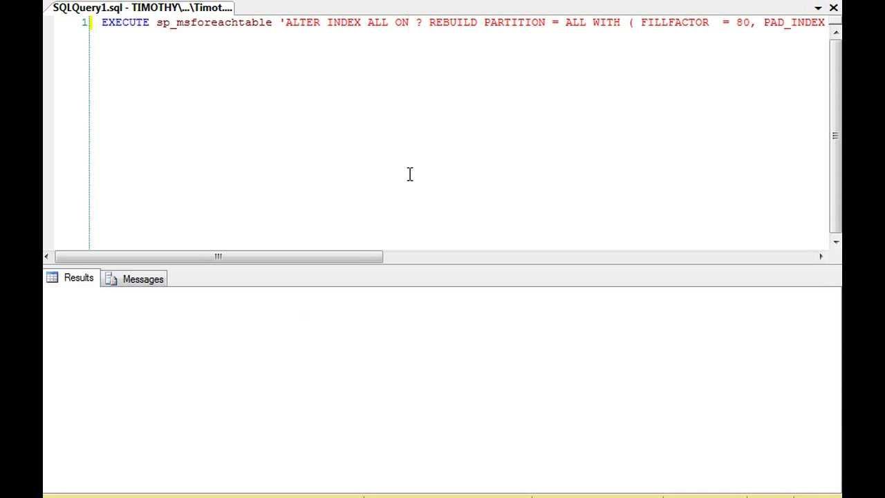 TSQL: Rebuild All Indexes For All Tables (Faster)