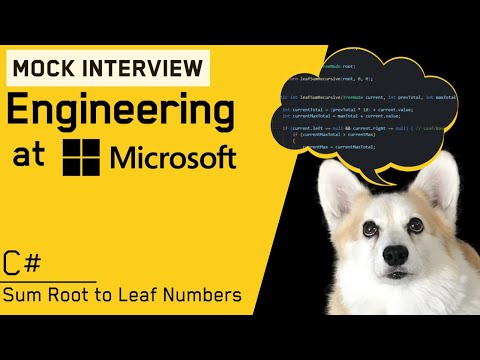 C# interview with a Microsoft engineer: Sum Root to Leaf Numbers