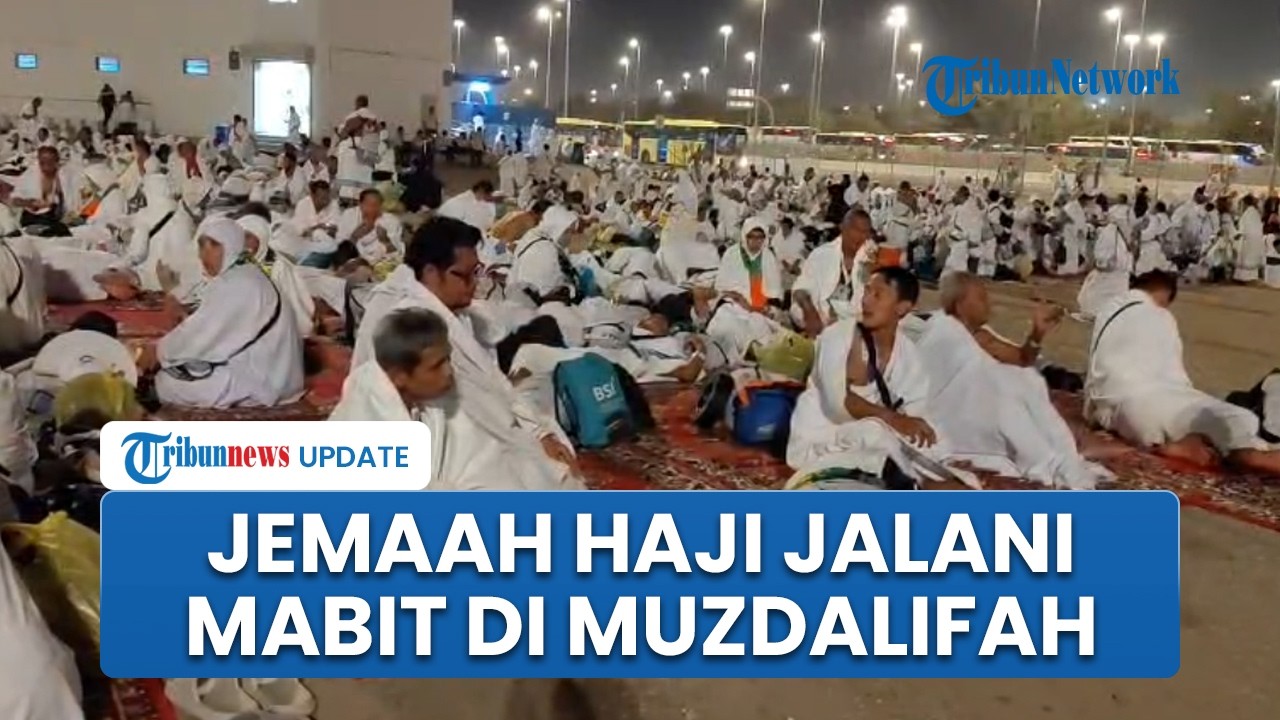 Suasana Jemaah Haji Jalani Mabit di Muzdalifah, Tiba seusai Naik Bus ...
