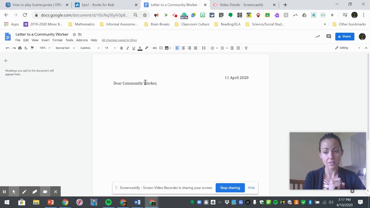 Letter Writing Format on Google Docs