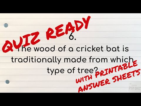 QUIZ 4 - General Knowledge - 10 Questions - (with printable answer sheets!)