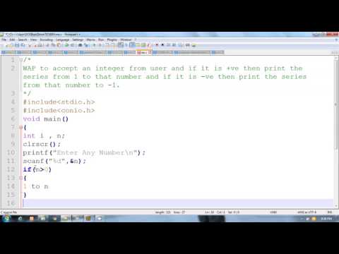 Learn C Language | Print Series from 1 to n if n is ve and print series from n to 1 if n is ve ...