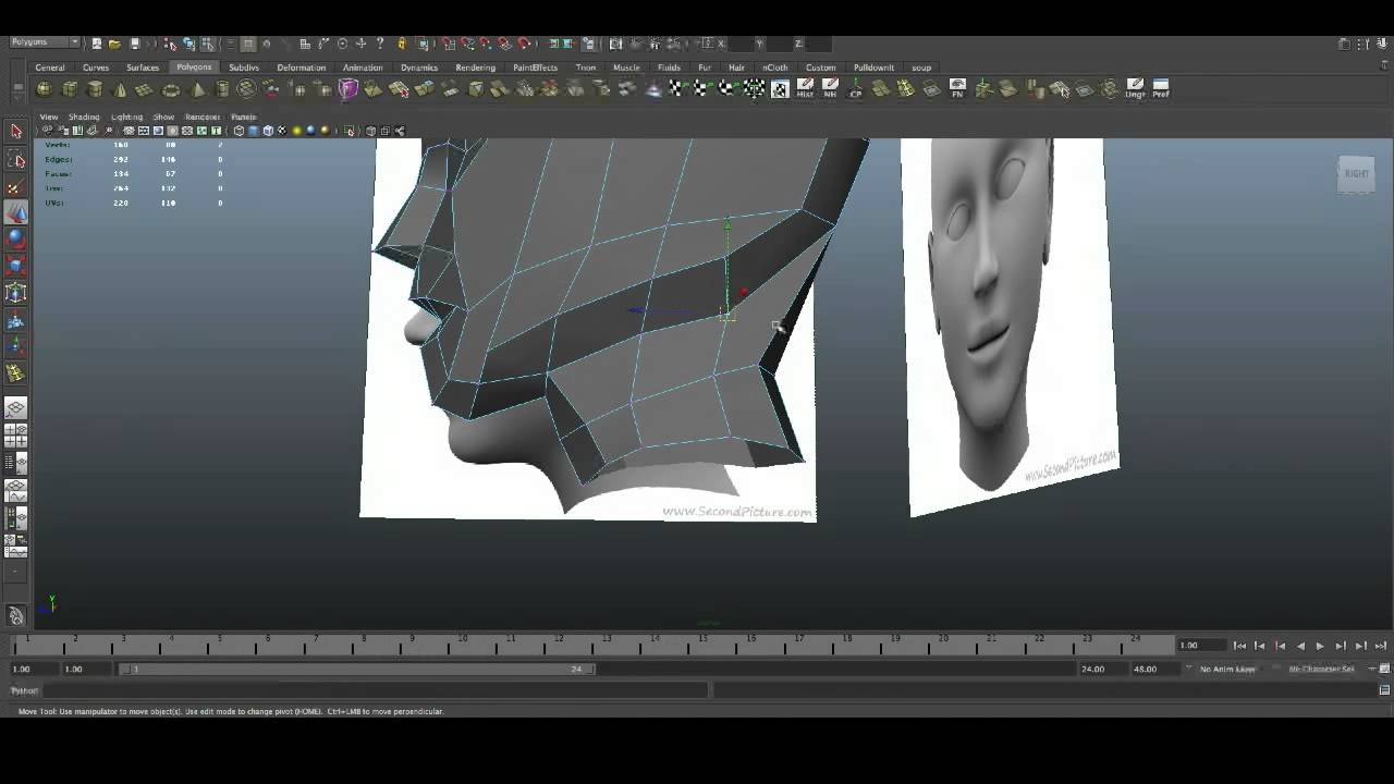 Maya Modelling Human Head Tutorial part 2
