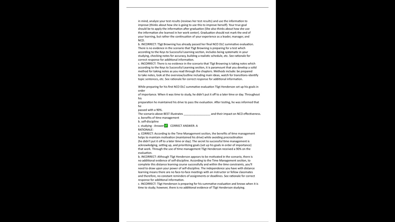 NCOA Test #1 Questions and Answers with Rations LATEST UPDATE 2023  pdf