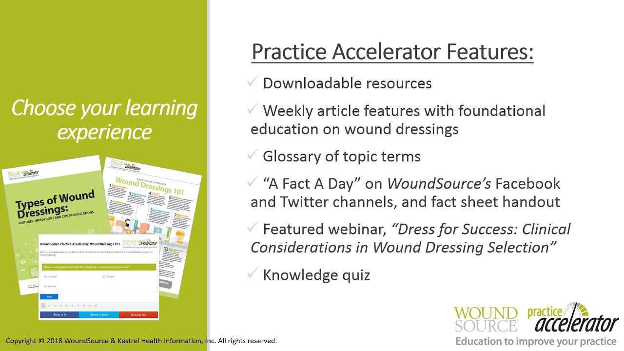 WoundSource Practice Accelerator June 2018 - Wound Dressings 101