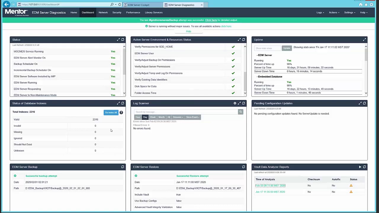 EDM Server Administration Improvements