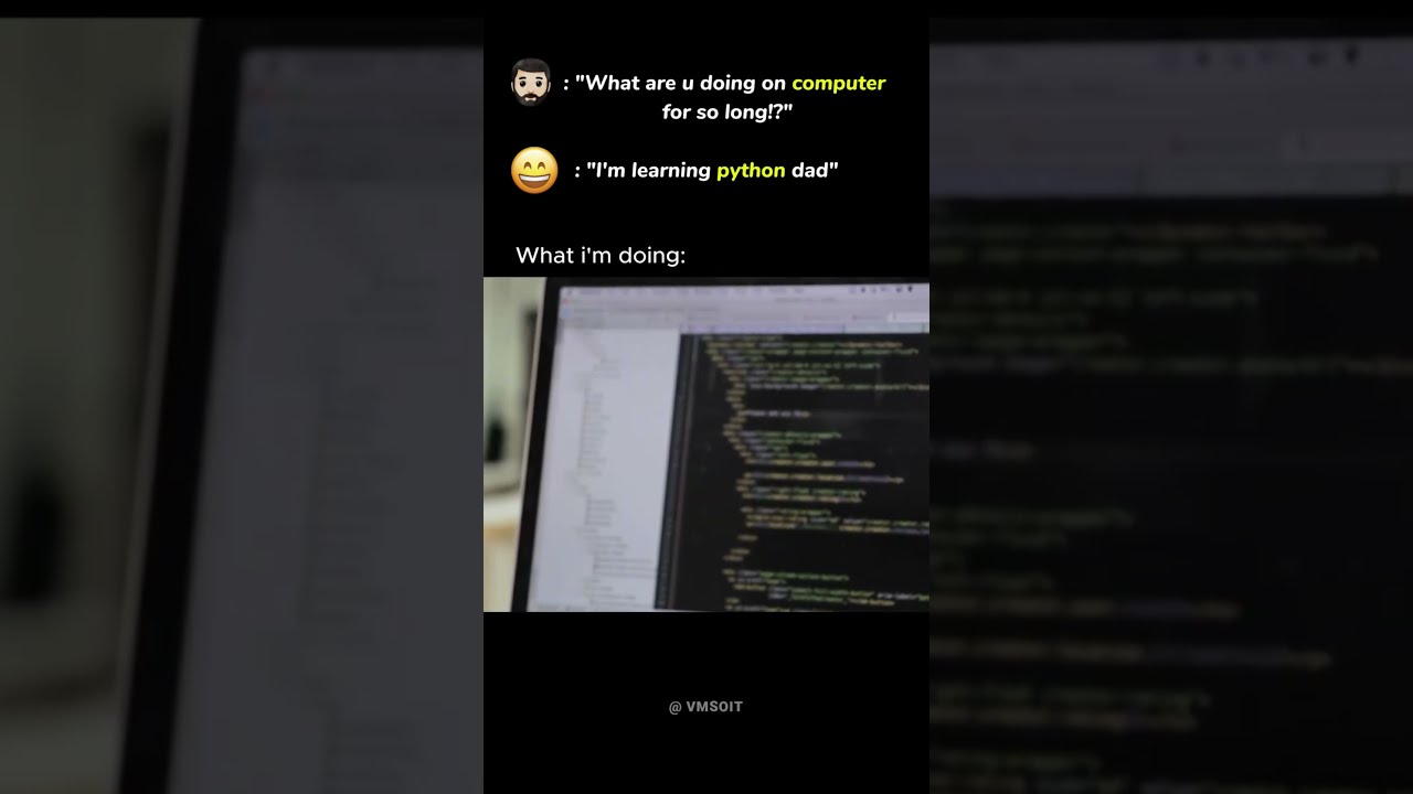 Learning Python? Dad Thinks I'm Catching Snakes! 🐍💻 | VMSOIT. #programminghumor, #codinglife