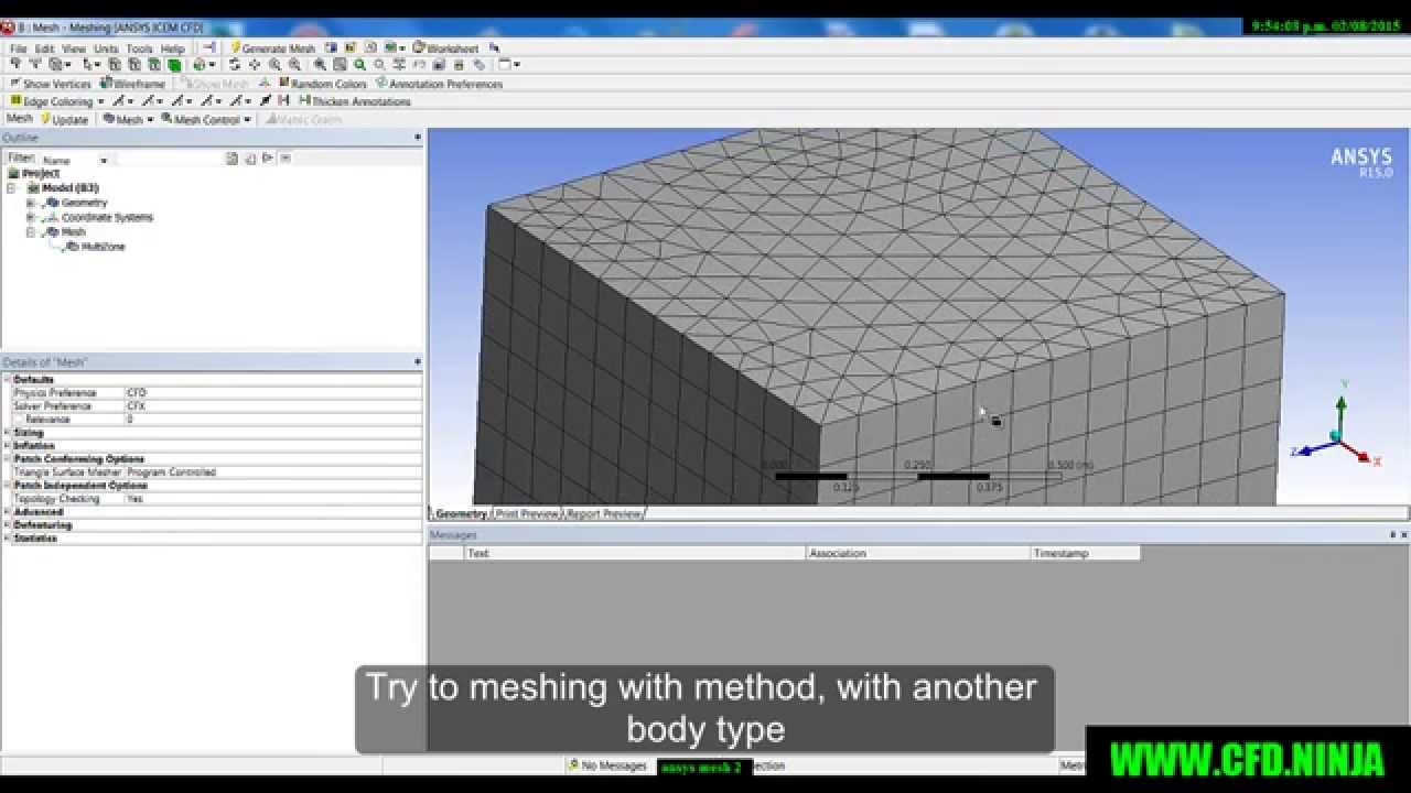 ✅ ANSYS MESHING - METHOD - Basic Tutorial 2