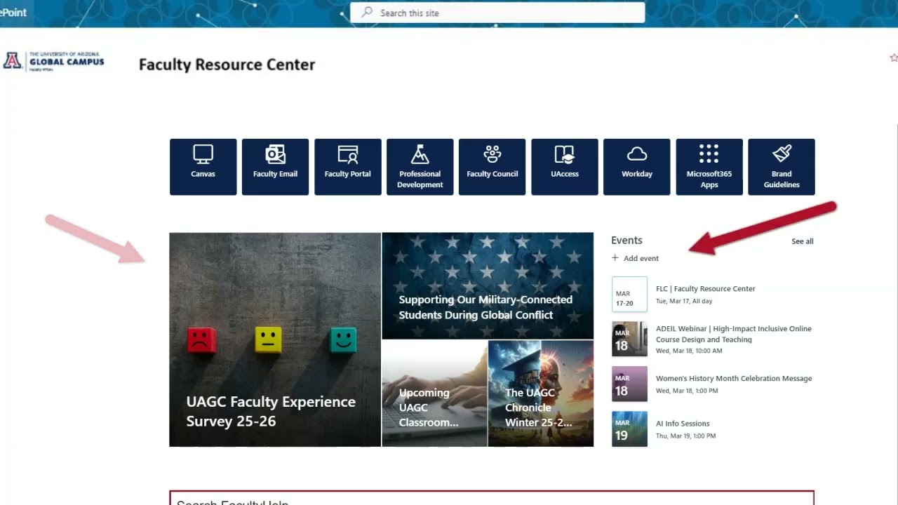 Faculty Resource Center Walkthrough