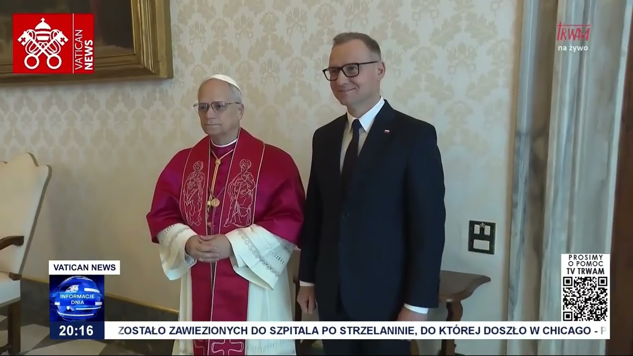 Prezydent A. Duda z wizytą w Watykanie. Spotkał się z papieżem Leonem ...