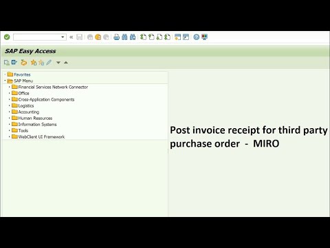 Posting invoice receipt for third party Purchase order in SAP MM || Video 4