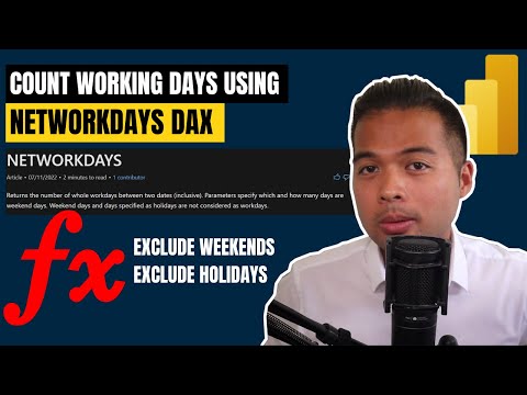 Count WORKINGDAYS using NETWORKDAYS DAX Function // DAX Basics Guide for Power BI in 2022