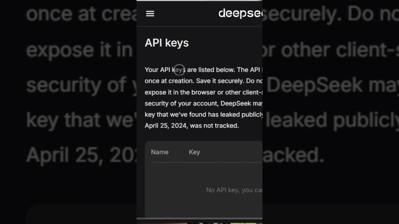 How to Get DeepSeek API Key (Step-by-Step Guide)  #apiaccess #deepseek #aishorts