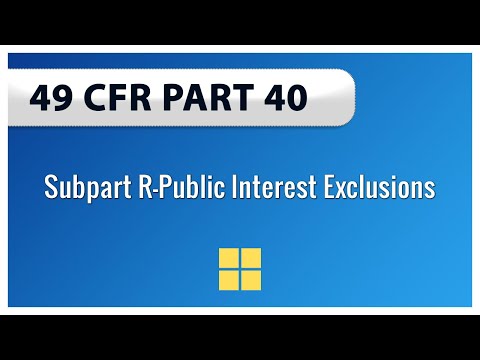 49 CFR Part 40 Subpart R—Public Interest Exclusions