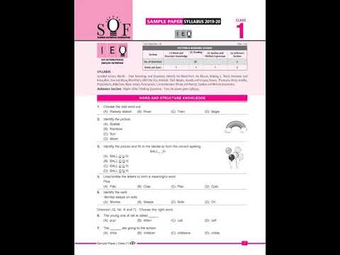 IEO 2019 Sample Paper for Class(1)