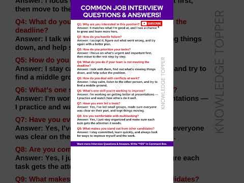 9 Most Common Job Interview Questions and Answers