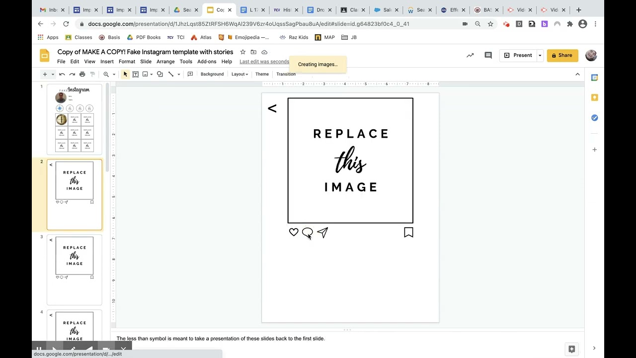 Create an Instagram Like Template with Google Slides