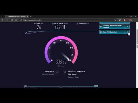 Speed Test - Movistar Fibra 300mb Simetricos - Junio 2021 - Neuquén, Argentina