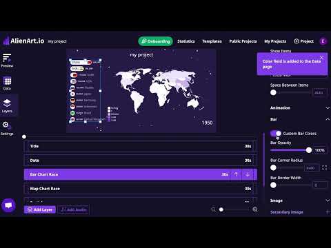 How to Make a Racing Bar Chart with a Map (AlienArt Tutorial + Free Promo)