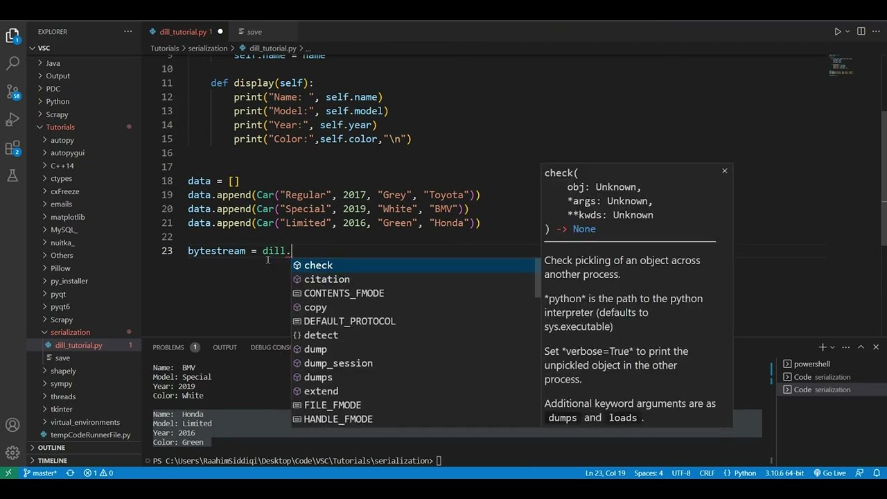 Python Dill Tutorial