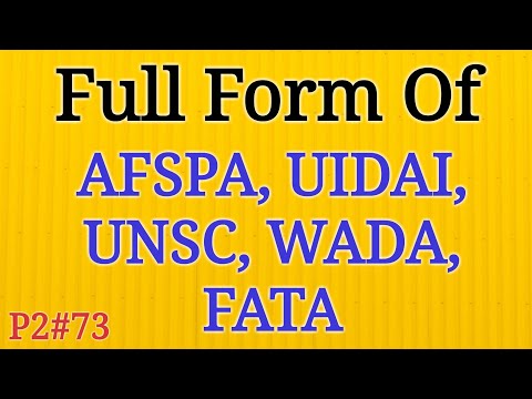 Full Form of AFSPA, UIDAI, UNSC, WADA, FATA in Security | Full Form GK in Hindi | Mahipal Rajput