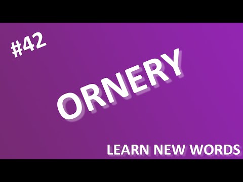 Word Count #42 - Ornery. New Words to Learn. English Words with Meaning.