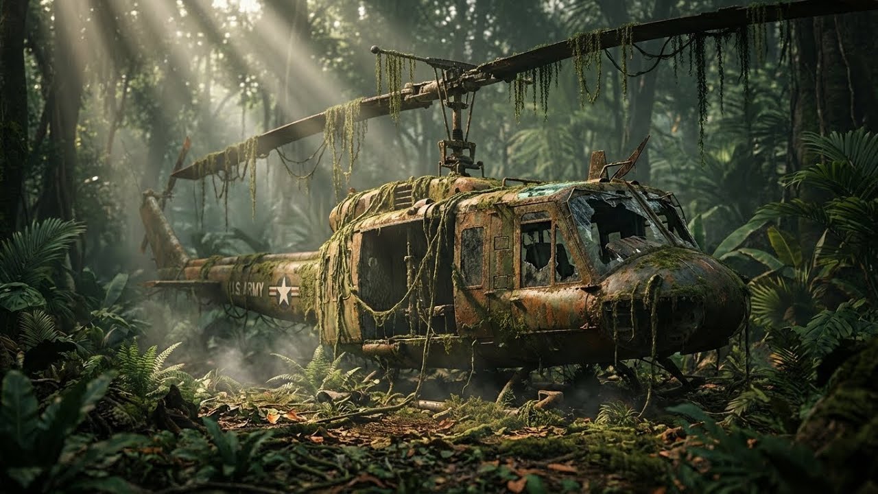 Abandonado en un río de la jungla durante décadas: la imposible restauración de un helicóptero ol...