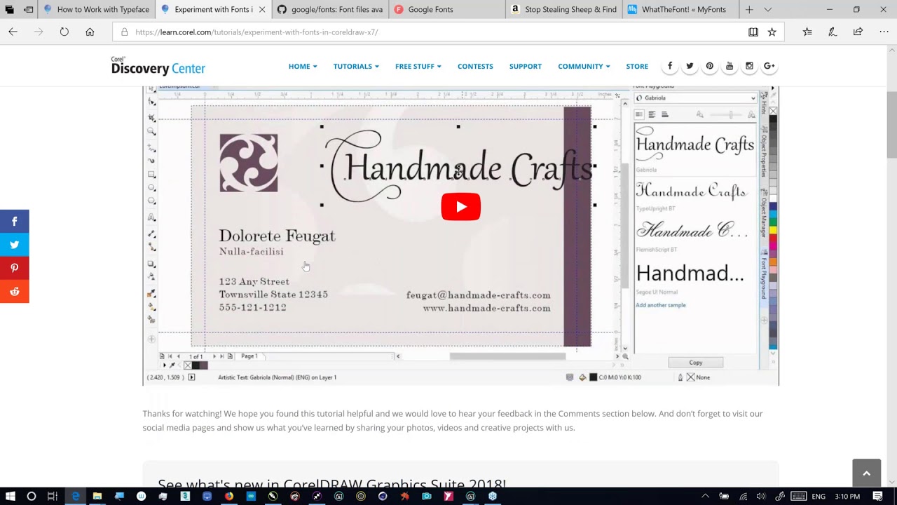 Typography and Fonts Master Class for CorelDRAW