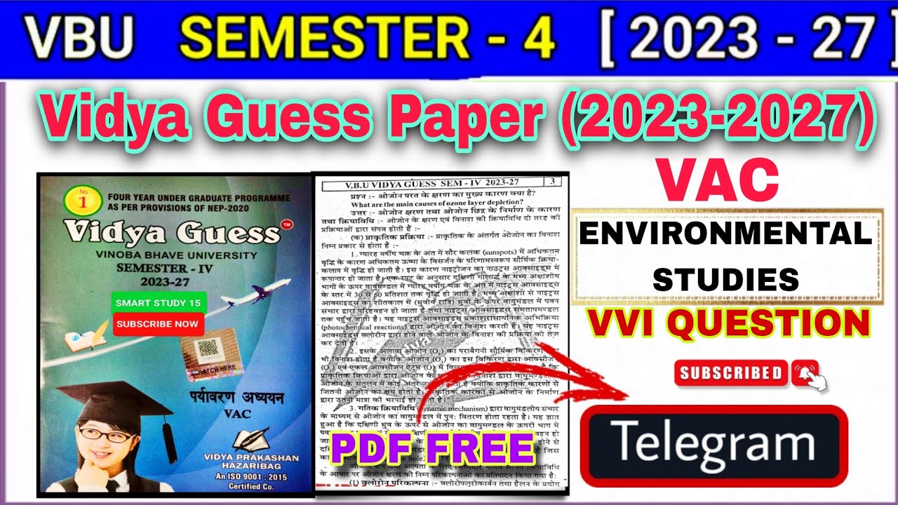 SEM 4 Environmental Studies (VAC) Vidya Guess Paper (2023-2027) PDF FREE 👇