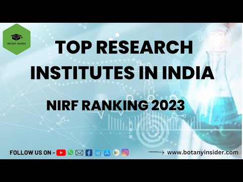 Top Research Institutes in India - NIRF 2023 Ranking @BotanyInsider