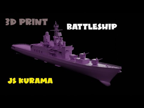 3D file japan battleship js kurama miniature 🇯🇵・3D printing design to ...