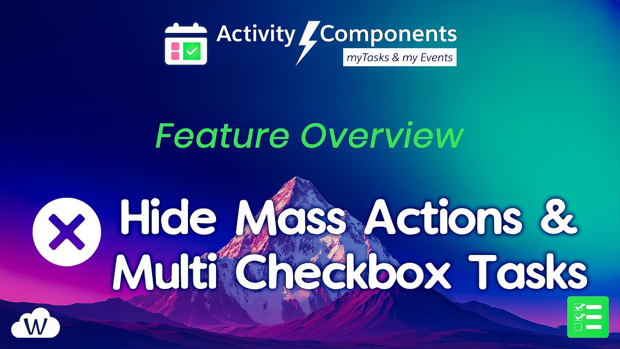 Hide Mass Actions & Multi Checkbox Tasks - Task Component Feature Overview