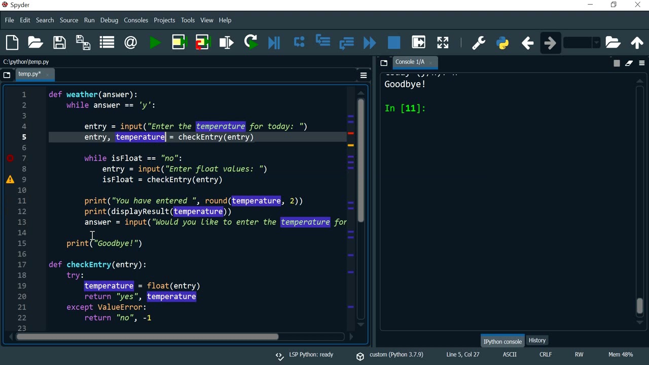 Python 23: A method that return 2 values (a string and a float)