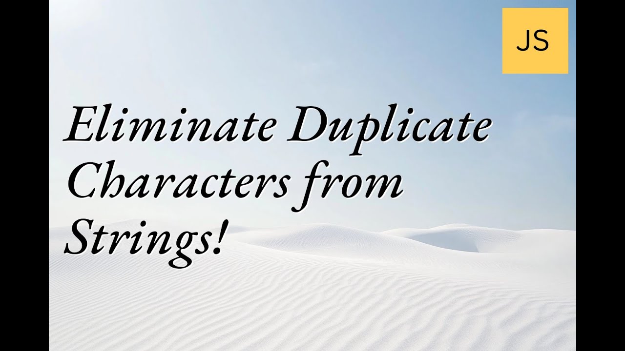 Eliminate Duplicate Characters from Strings! #Coding #Programming #TechTips