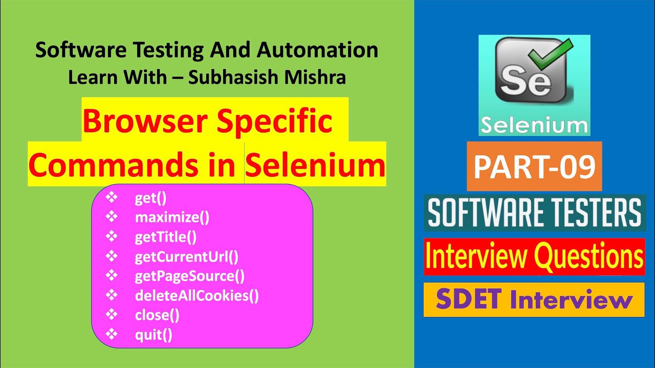 09 - Selenium Commands | Browser Specific Commands |