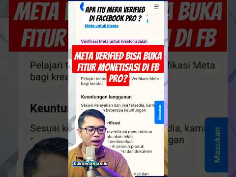 FB PRO ! Apakah Fitur Meta Verified bisa buka semua monetisasi di FB PRO? #fbprofesional