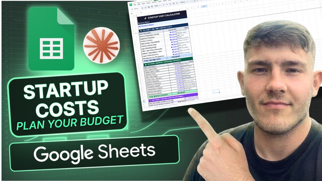 How to Make a Startup Cost Calculator in Google Sheets with Claude AI (Free Template!) (2026)