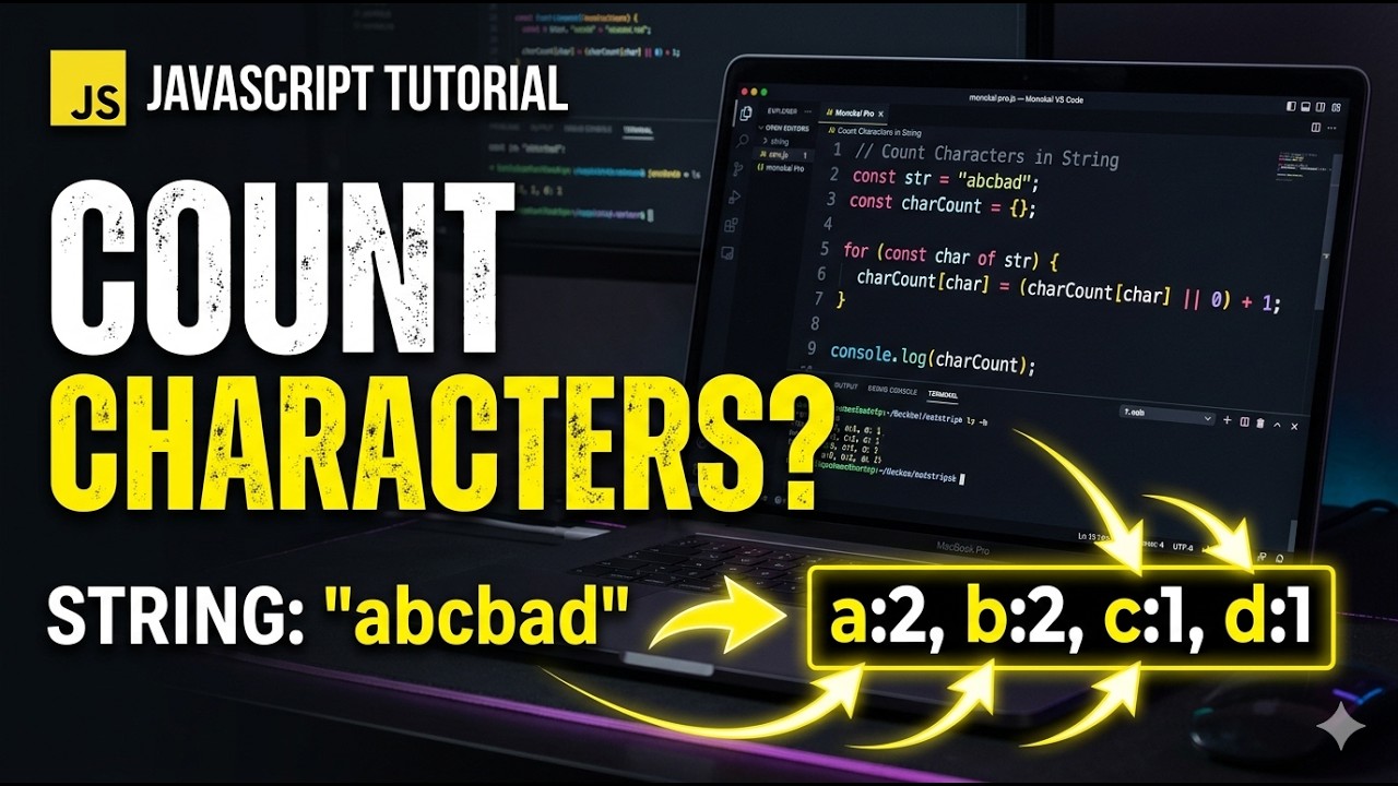Count Characters in a String in JavaScript | Coding Interview Question